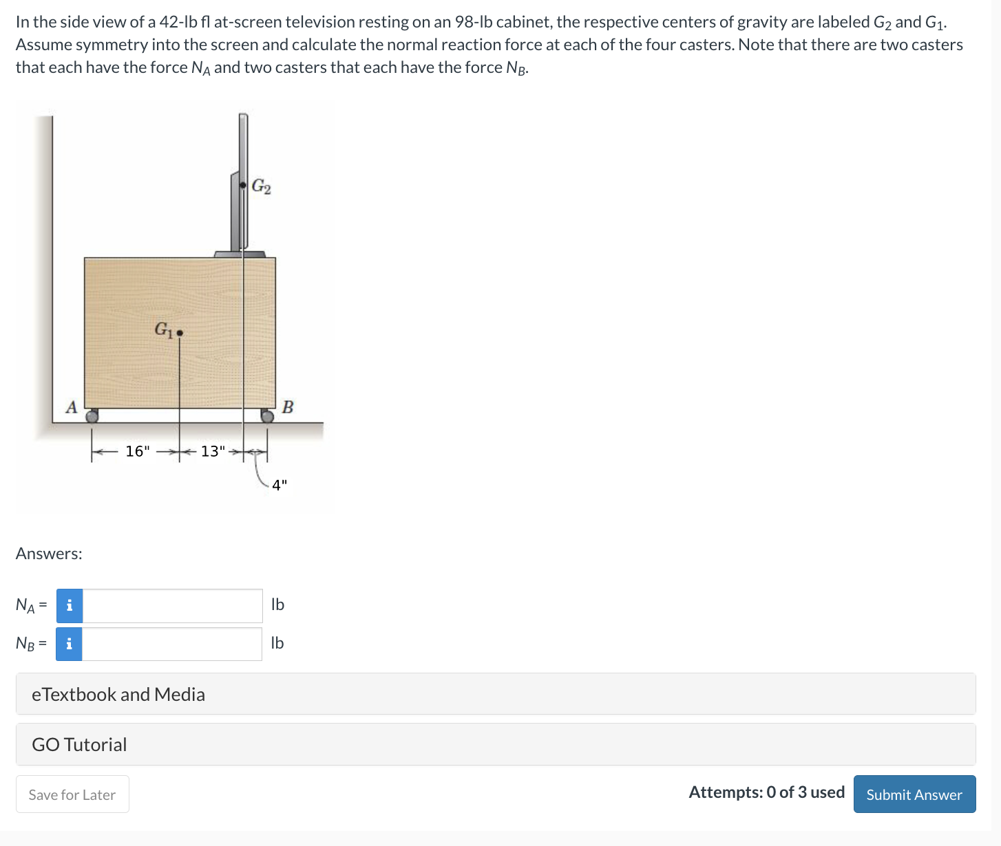 Solved In the side view of a 42-lb fl at-screen television | Chegg.com