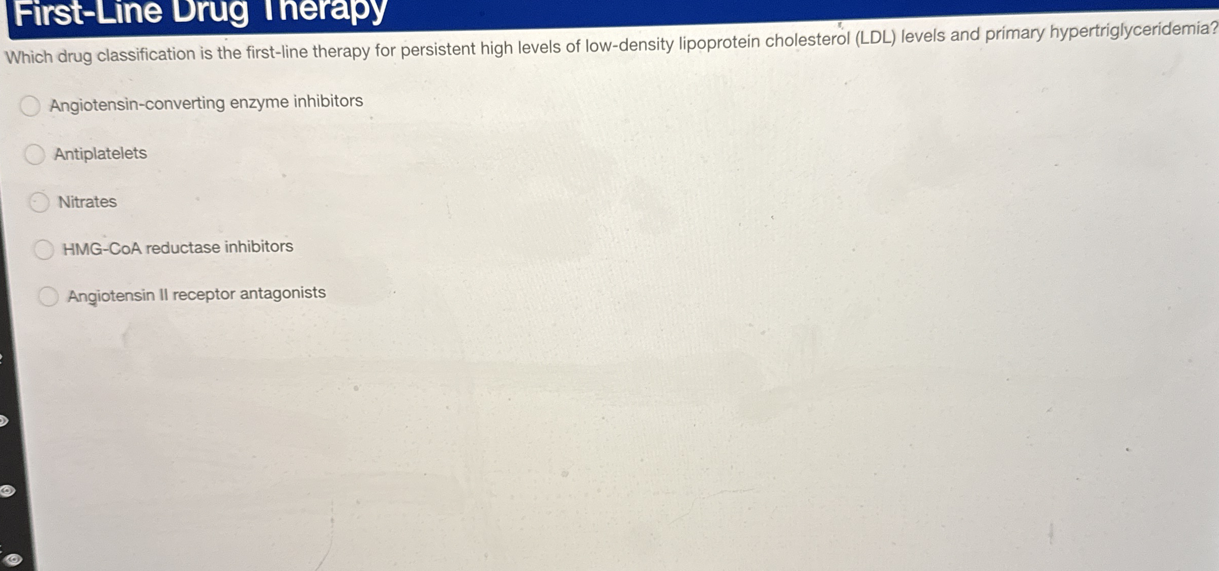 First-Line Drug inerapyWhich drug classification is | Chegg.com