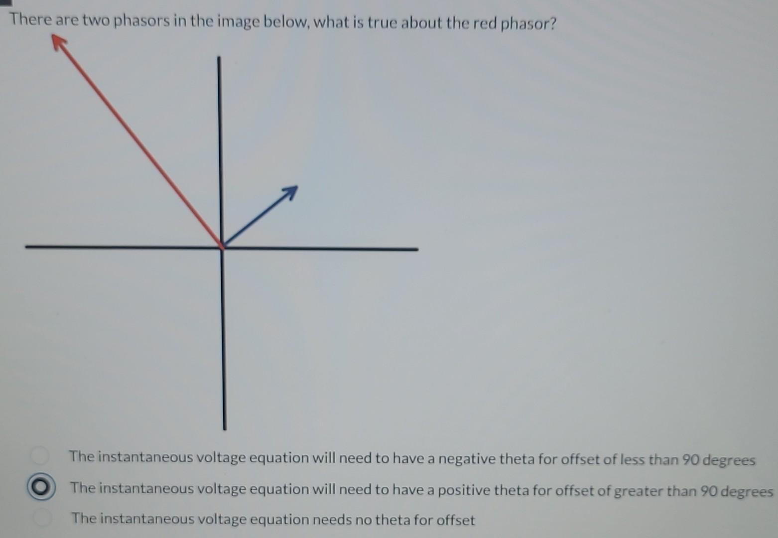 Solved There are two phasors in the image below, what is | Chegg.com
