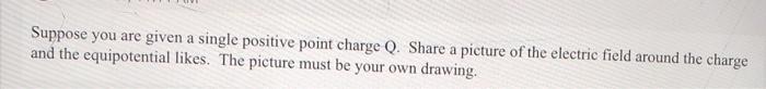 Solved Suppose you are given a single positive point charge | Chegg.com