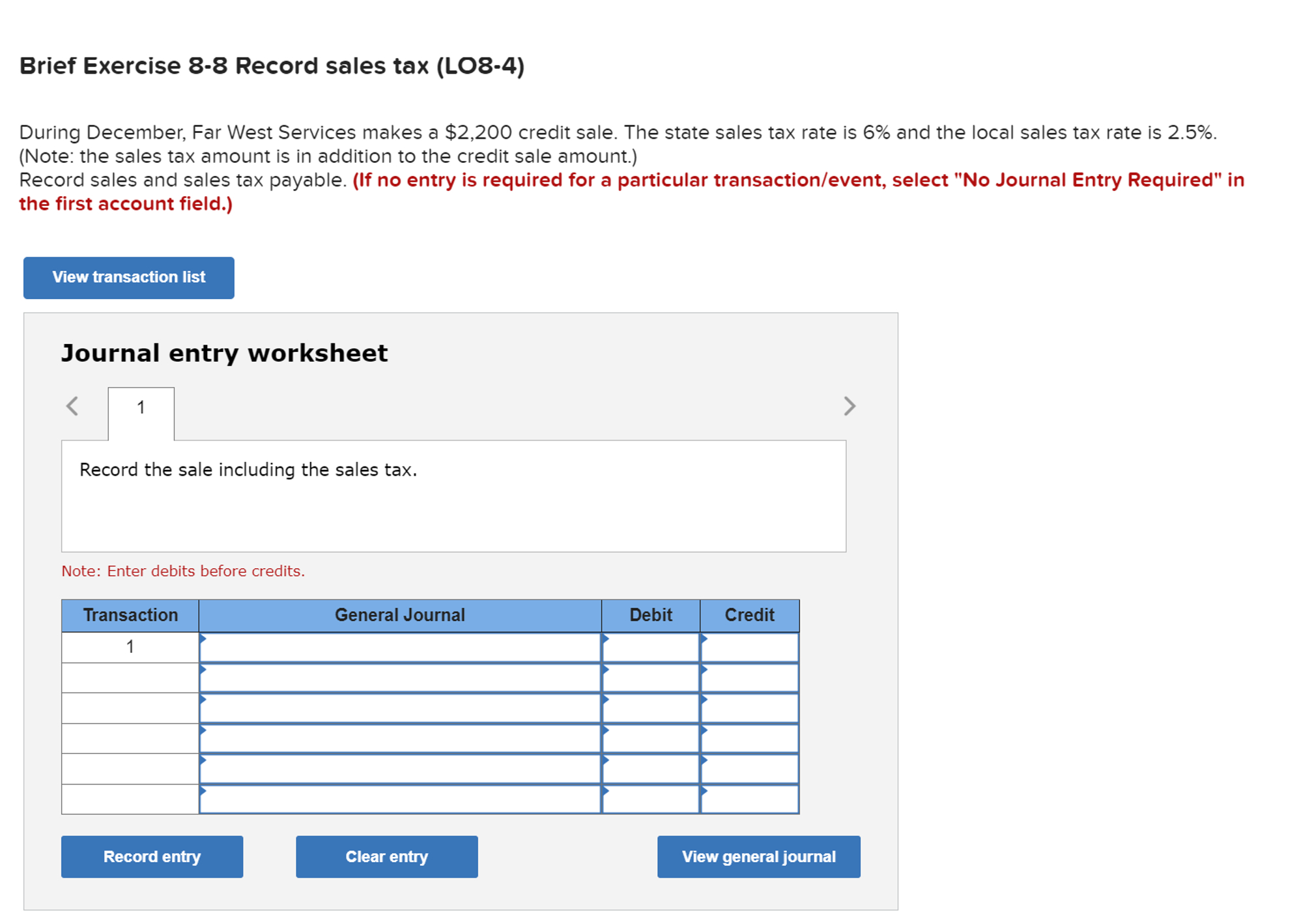 Solved Brief Exercise 8-8 ﻿Record sales tax (LO8-4)During | Chegg.com