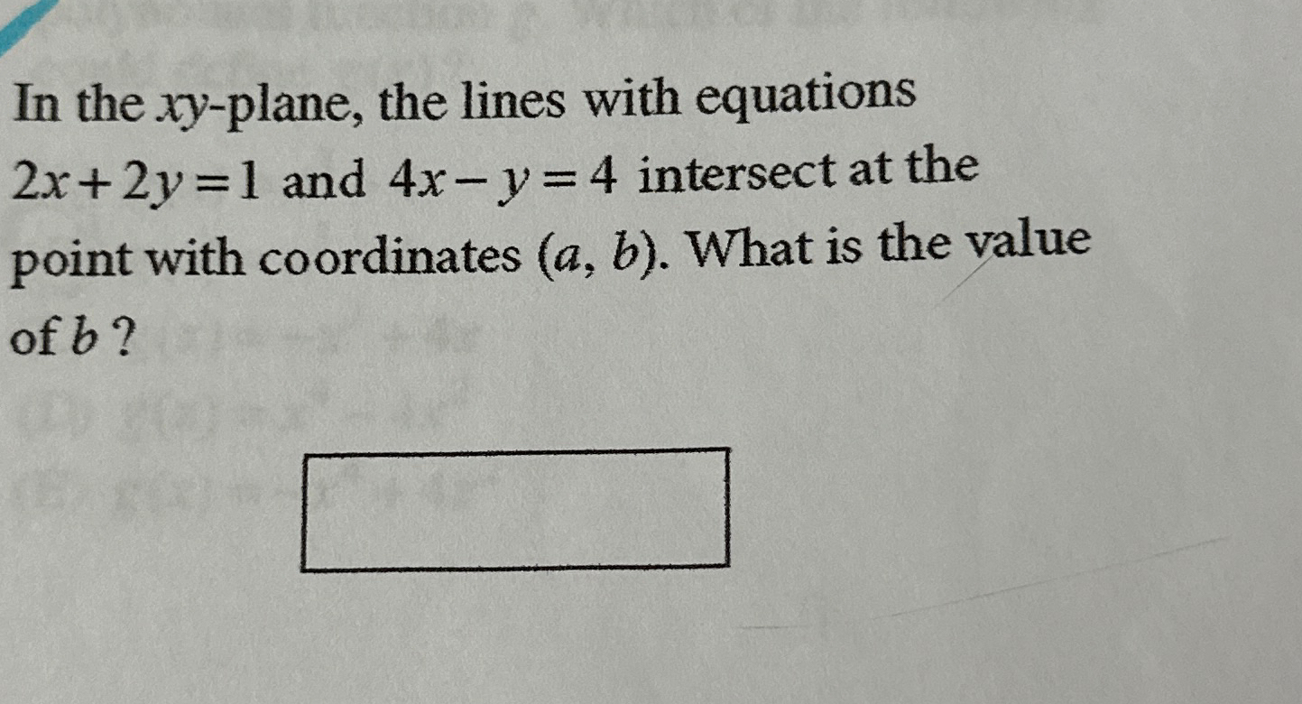 Solved In the xy-plane, the lines with equations 2x+2y=1 | Chegg.com
