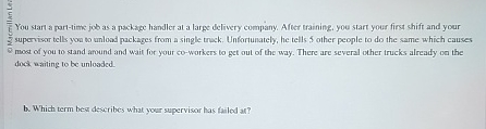 Solved You stant a part-lithe job as a package handler al a | Chegg.com