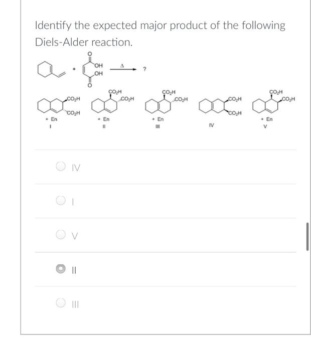Solved Identify the expected major product of the following | Chegg.com