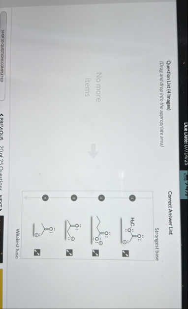 Solved Due Date: 0??1425scortQuestion List (4 ﻿images)(Drag | Chegg.com