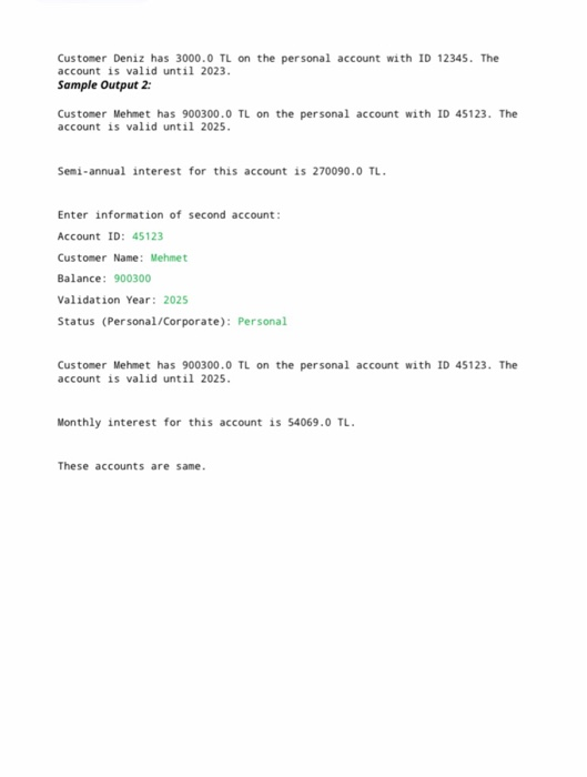 Solved Question 1 Write a class called Account.java with the | Chegg.com
