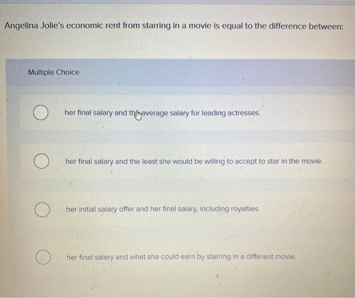 Solved Angelina Jolie s Economic Rent From Starring In A Chegg