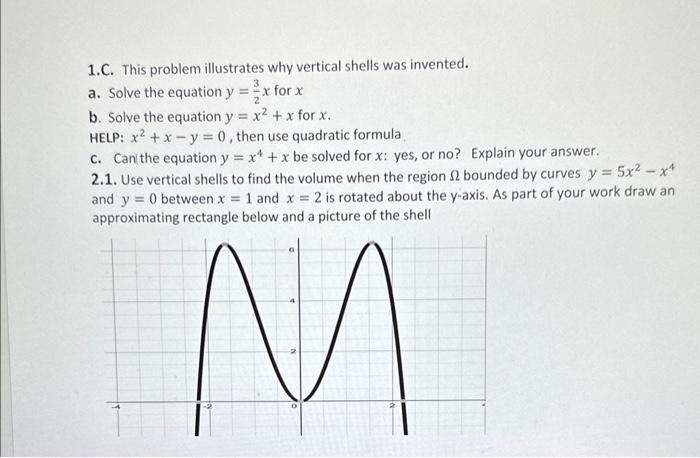 Solved 1.C. This problem illustrates why vertical shells was | Chegg.com