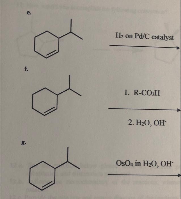 Solved 9. Write the reactions of the terpene molecule shown | Chegg.com