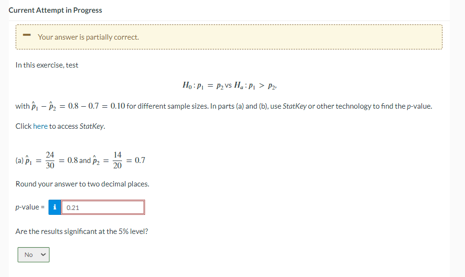 Solved Your answer is partially correct.In this exercise, | Chegg.com
