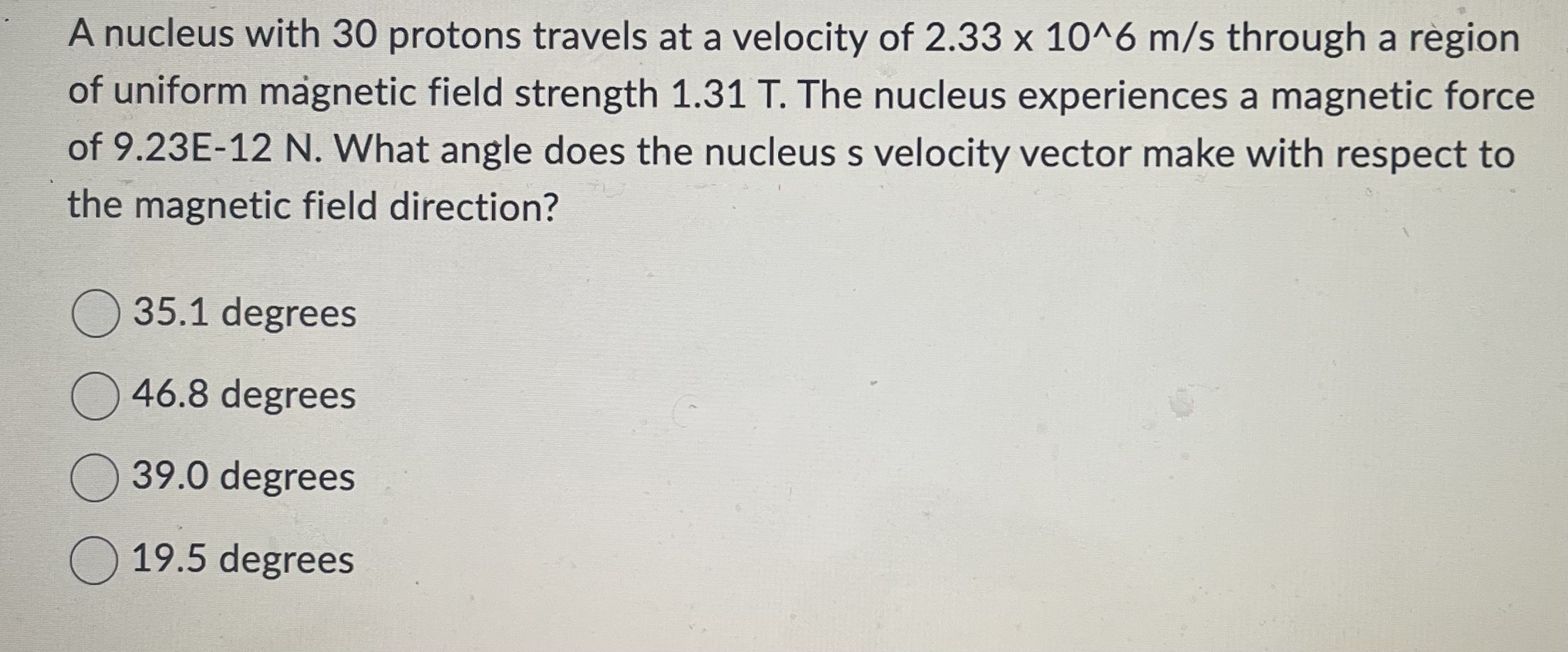Solved A nucleus with 30 ﻿protons travels at a velocity of | Chegg.com