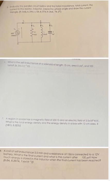 Solved 5 Evoluate the parole circuit below and find total | Chegg.com