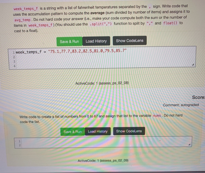 Solved week_temps_f is a string with a list of fahrenheit | Chegg.com