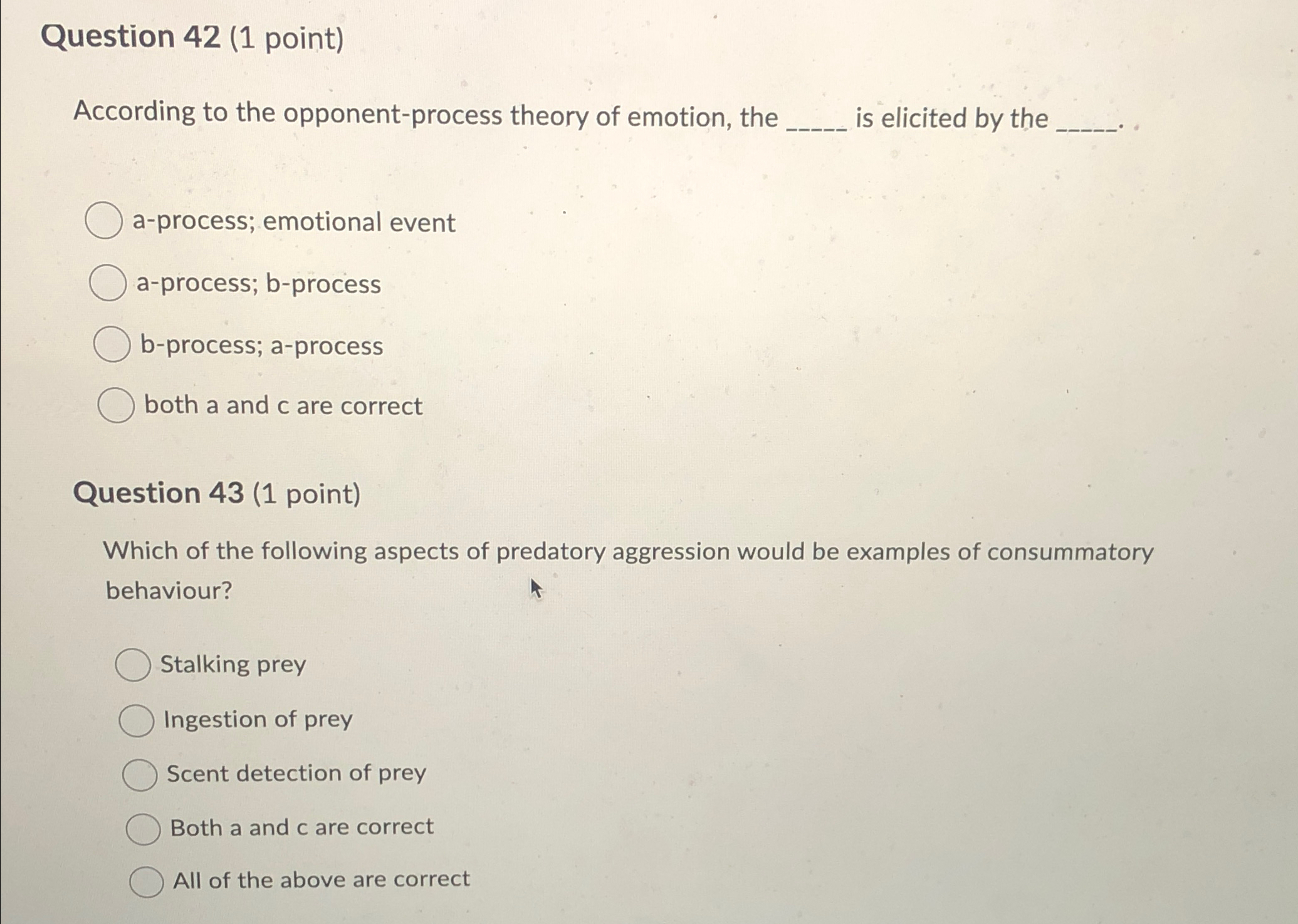 Solved Question 42 (1 ﻿point)According to the | Chegg.com