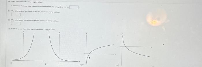 Solved (a) How is the logarithmic function y = log,(x) | Chegg.com