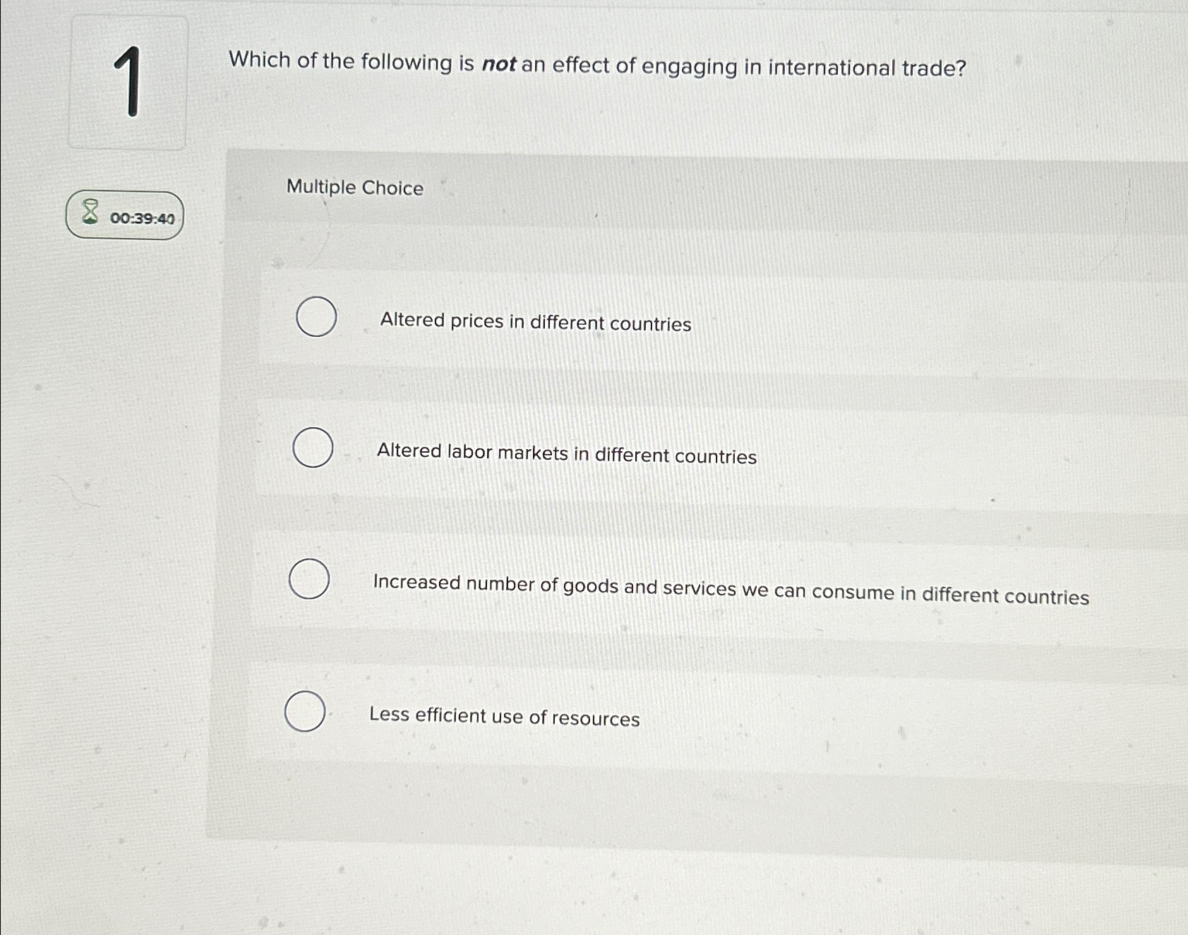 Solved 1 ﻿Which of the following is not an effect of | Chegg.com