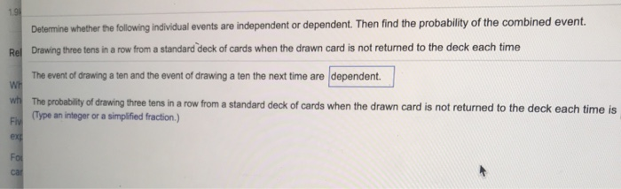 Solved Determine whether the following individual events are | Chegg.com