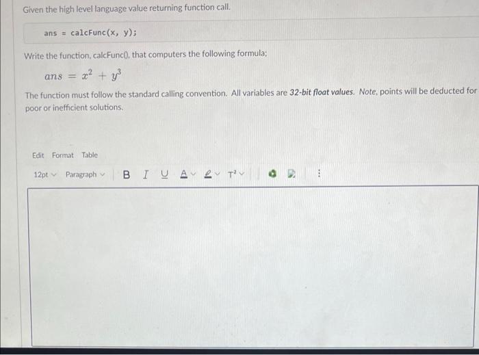 Solved Given the high level language value returning | Chegg.com