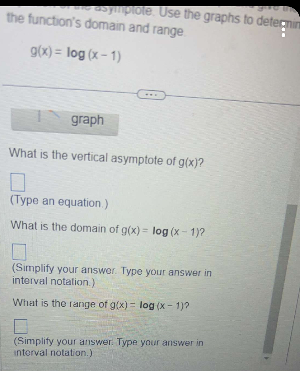 Solved the function's domantiole. Use the graphs to | Chegg.com