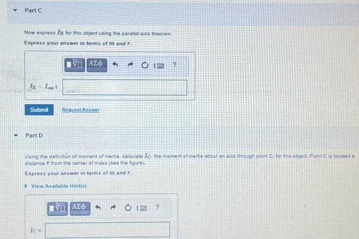 Solved Leaming Goal: To understand the paralleh-axis theorem | Chegg.com