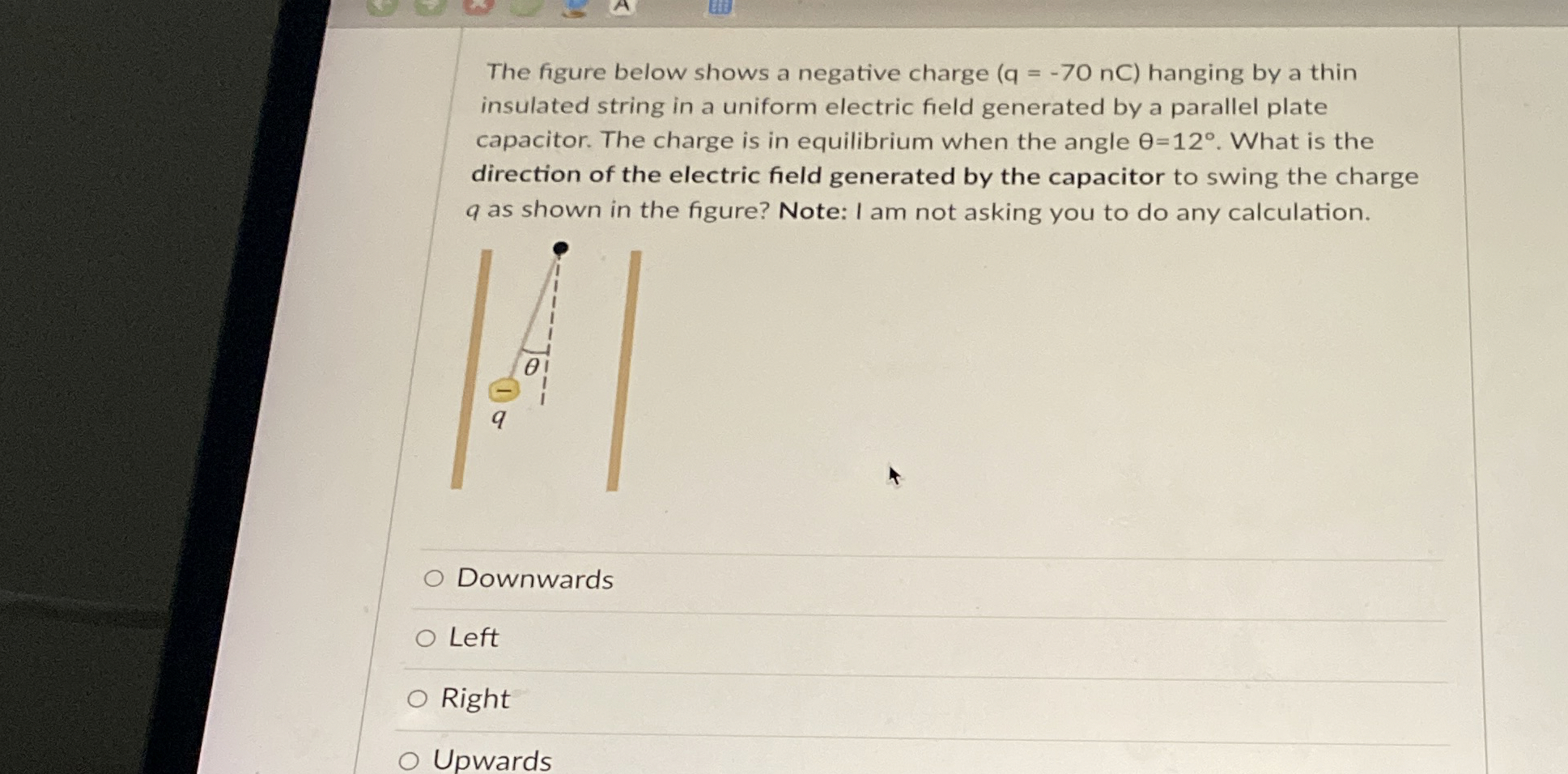 Solved insulated string in a uniform electric field | Chegg.com