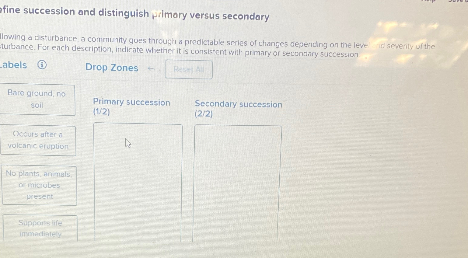 Solved fine succession and distinguish primary versus | Chegg.com