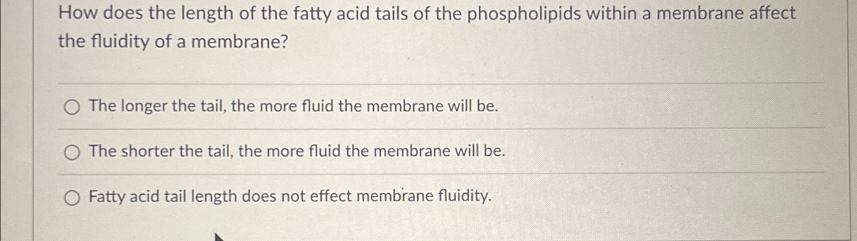 Solved How does the length of the fatty acid tails of the | Chegg.com