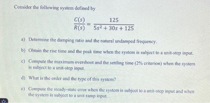 Solved Consider the following system defined by | Chegg.com