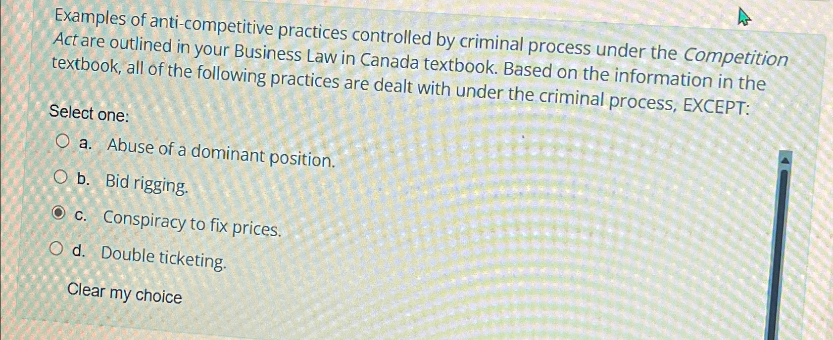 Solved Examples of anti-competitive practices controlled by | Chegg.com