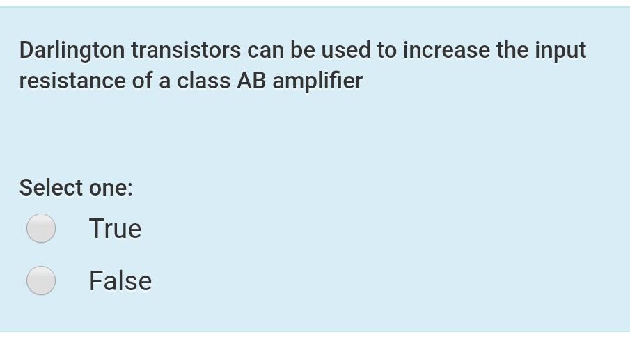 Solved CMRR is the common-mode resistance ratio. Select one: | Chegg.com