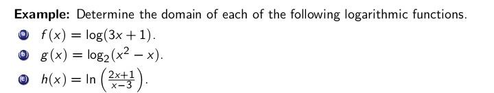 Solved Example: Determine the domain of each of the | Chegg.com