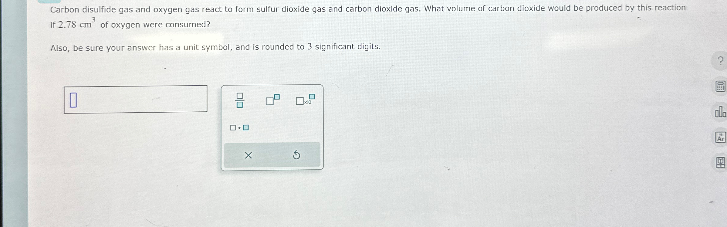 Solved Carbon disulfide gas and oxygen gas react to form | Chegg.com