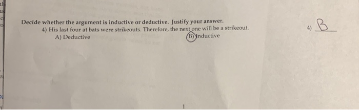 Solved Decide whether the argument is inductive or | Chegg.com