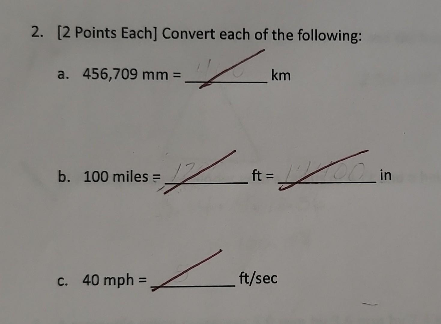 Solved [2 Points Each] Convert each of the following: a. | Chegg.com