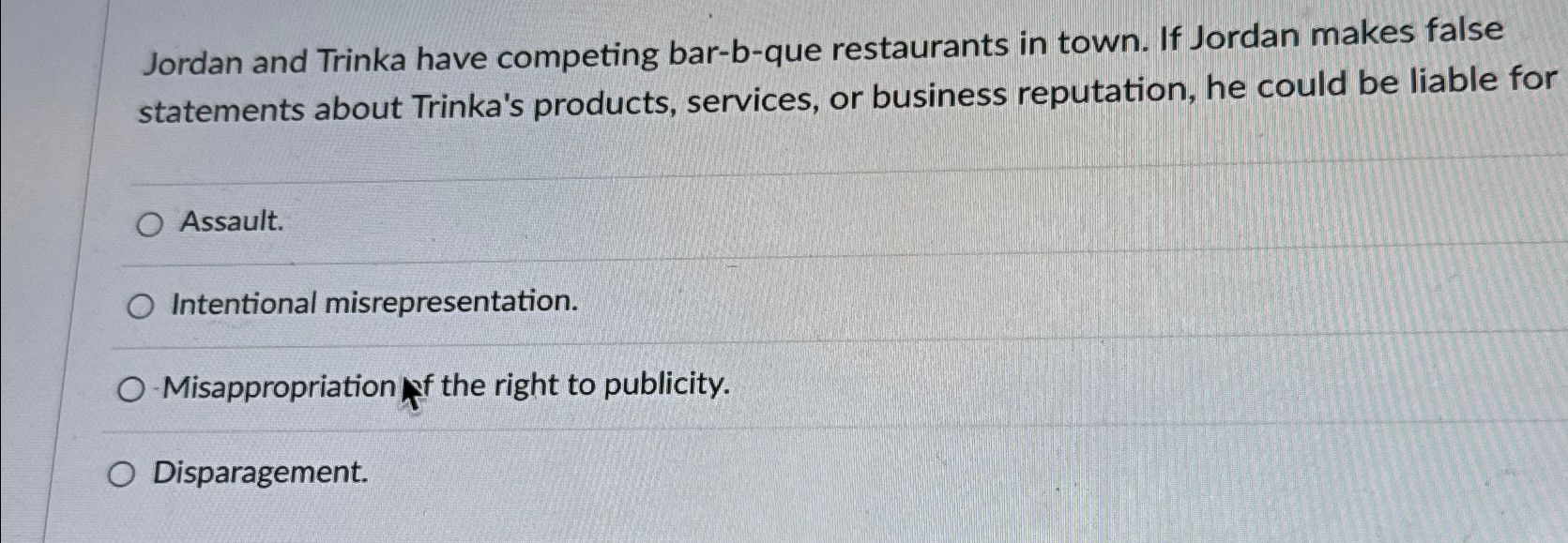 Solved Jordan and Trinka have competing bar-b-que | Chegg.com