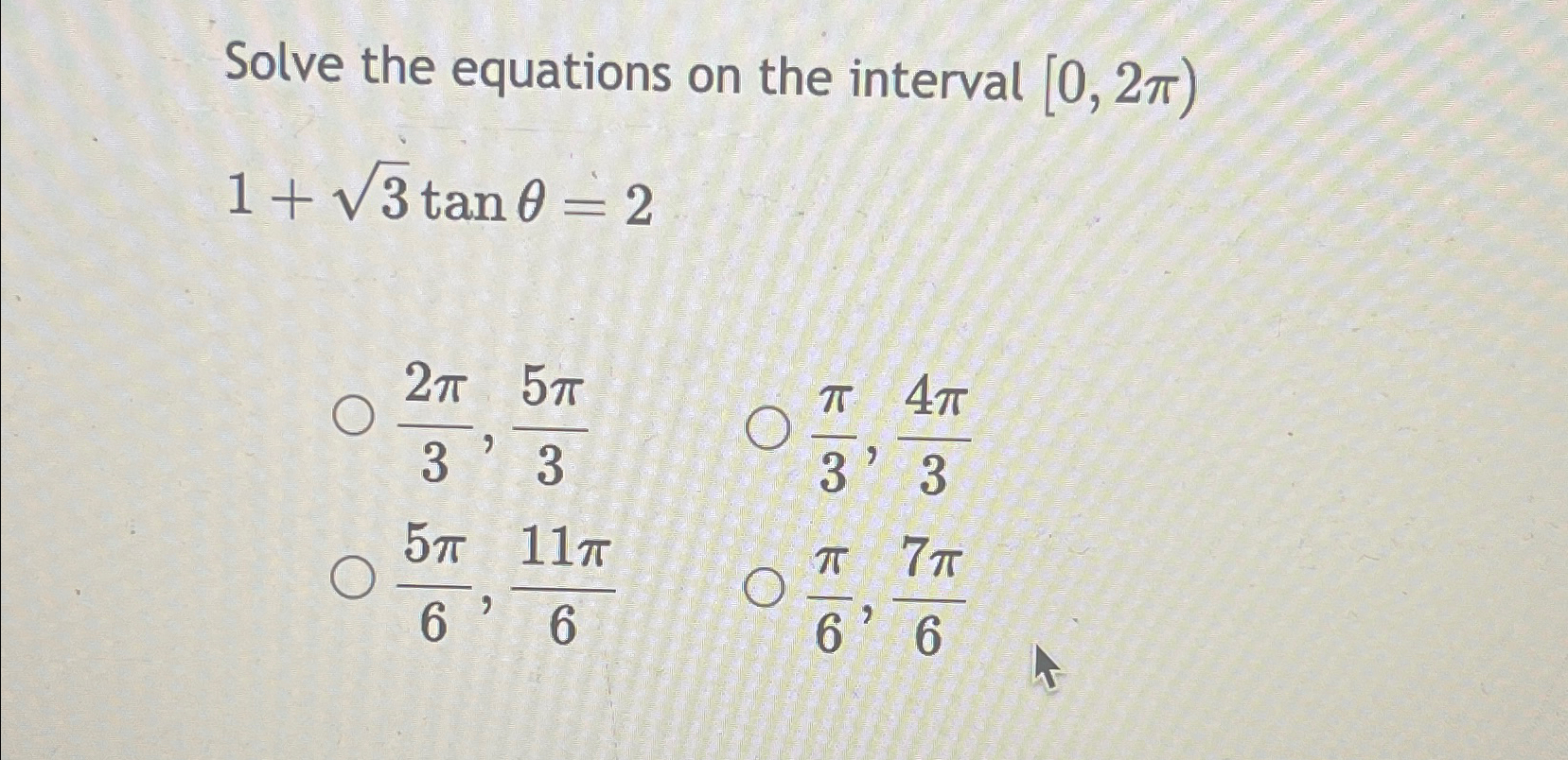 Solved Solve the equations on the interval | Chegg.com