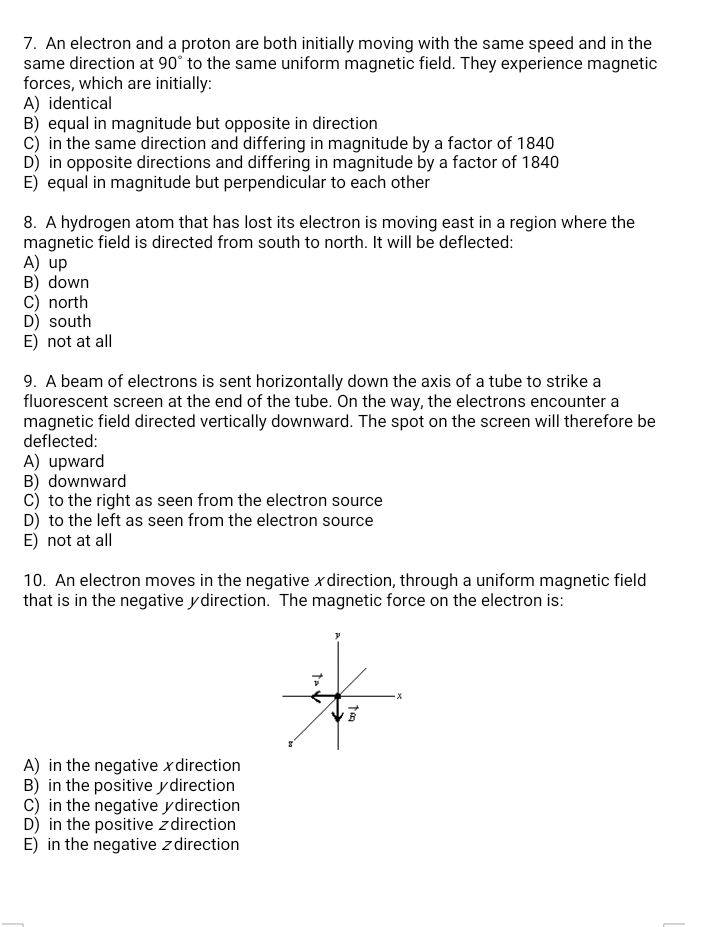 Solved 7 An Electron And A Proton Are Both Initially Moving