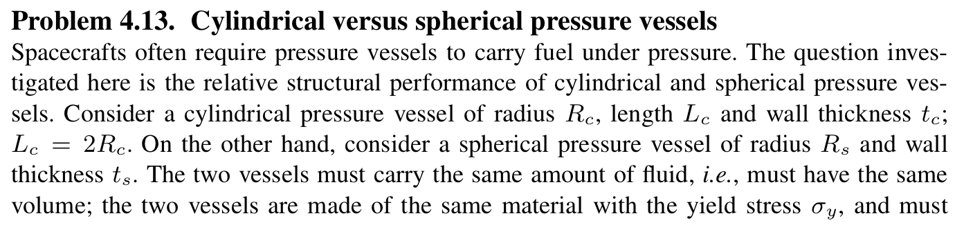 Solved Problem 4.13. ﻿Cylindrical versus spherical pressure | Chegg.com