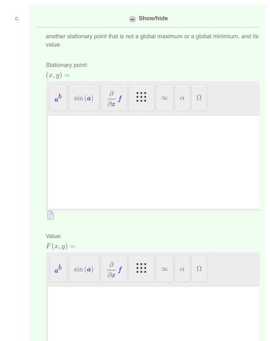 Solved Format: - If your answer is a point, enter it in the | Chegg.com