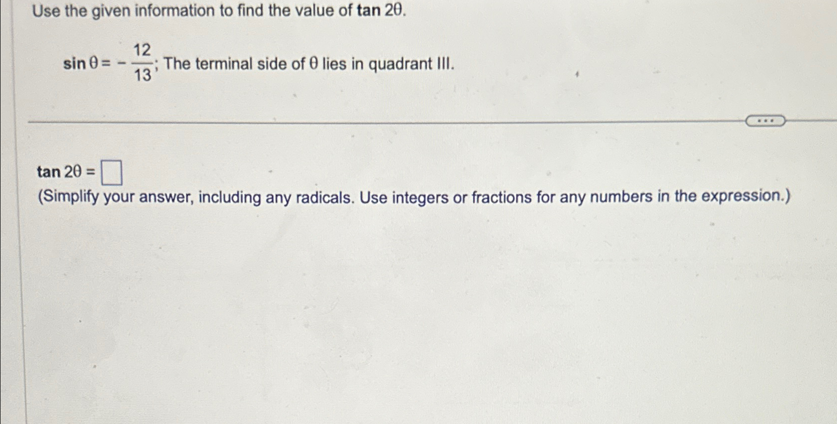 Solved Use the given information to find the value of | Chegg.com