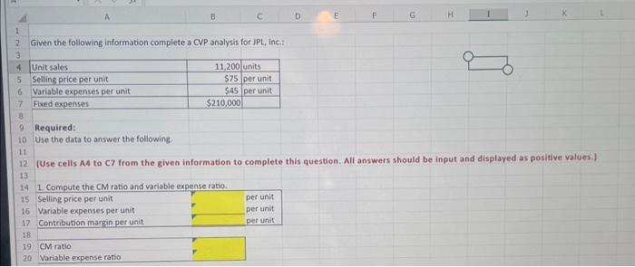 Solved Given the following information complete a CVP | Chegg.com