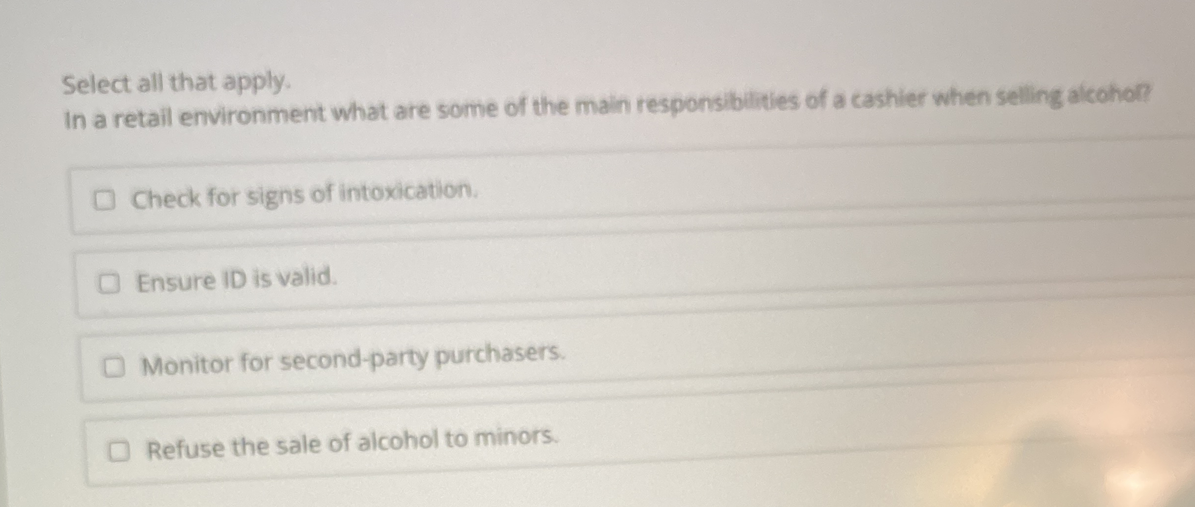 Solved Select all that apply.In a retail environment what | Chegg.com
