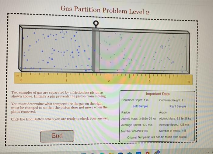 Solved Gas Partition Problem Level 2 오 m Two samples of gas | Chegg.com