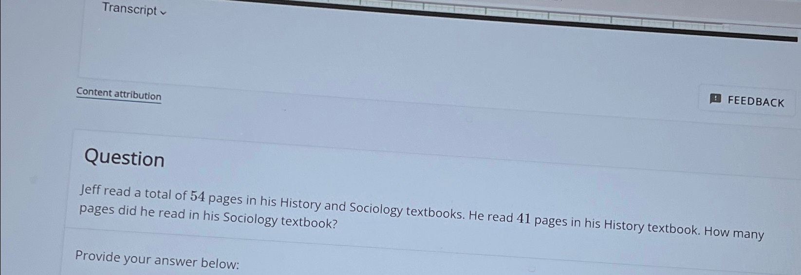 Solved Transcript Content attributionQuestionJeff read a | Chegg.com