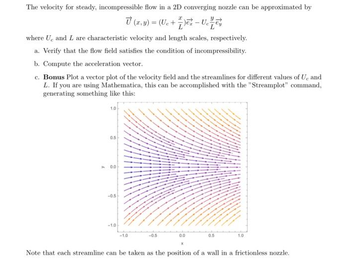 Solved The velocity for steady, incompressible flow in a 2D | Chegg.com