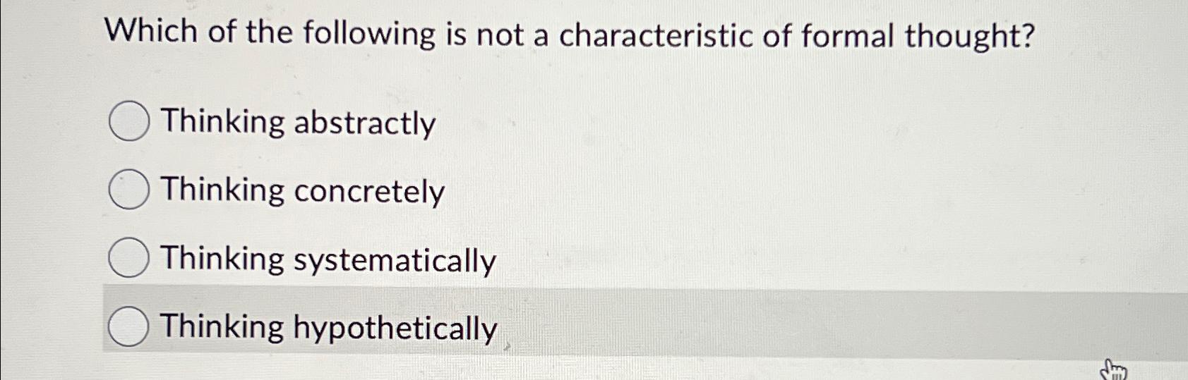 Solved Which of the following is not a characteristic of | Chegg.com