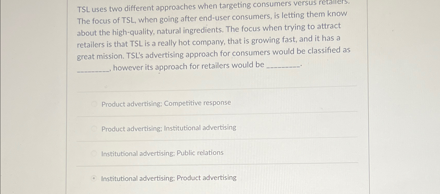 Solved TSL uses two different approaches when targeting | Chegg.com