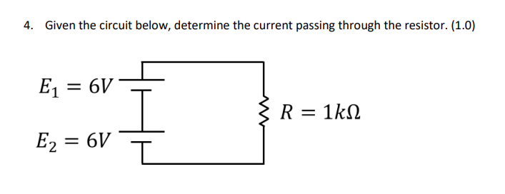 Solved Given the circuit below, determine the current | Chegg.com