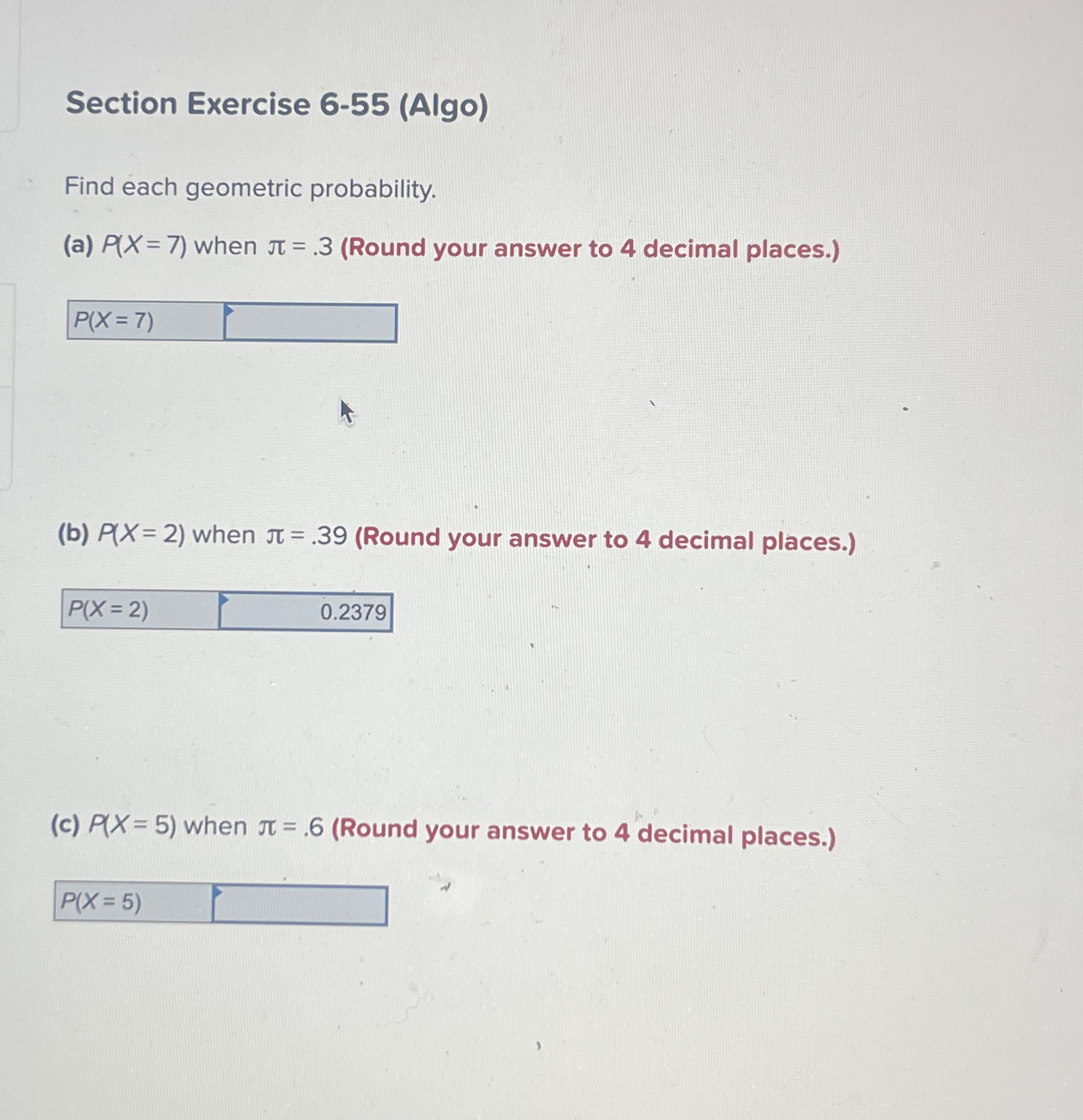 Solved Section Exercise 6-55 (Algo)Find each geometric | Chegg.com