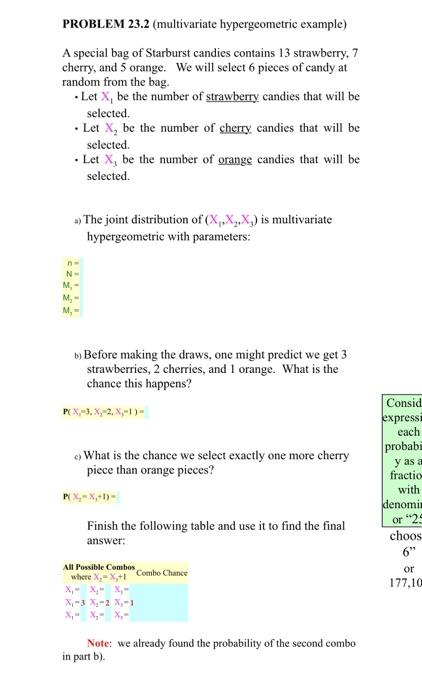 Solved PROBLEM 23.2 (multivariate hypergeometric example) A | Chegg.com